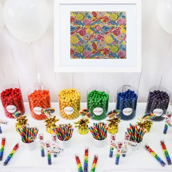 Star-Studded Inc | Art | 2x15 Kids Candy Theme Fabric Wall Hanging ...